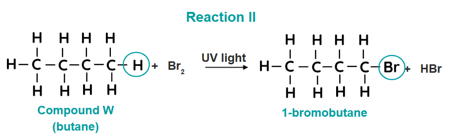 Tip: reaction II is a substitution reaction since a bromine atom ...